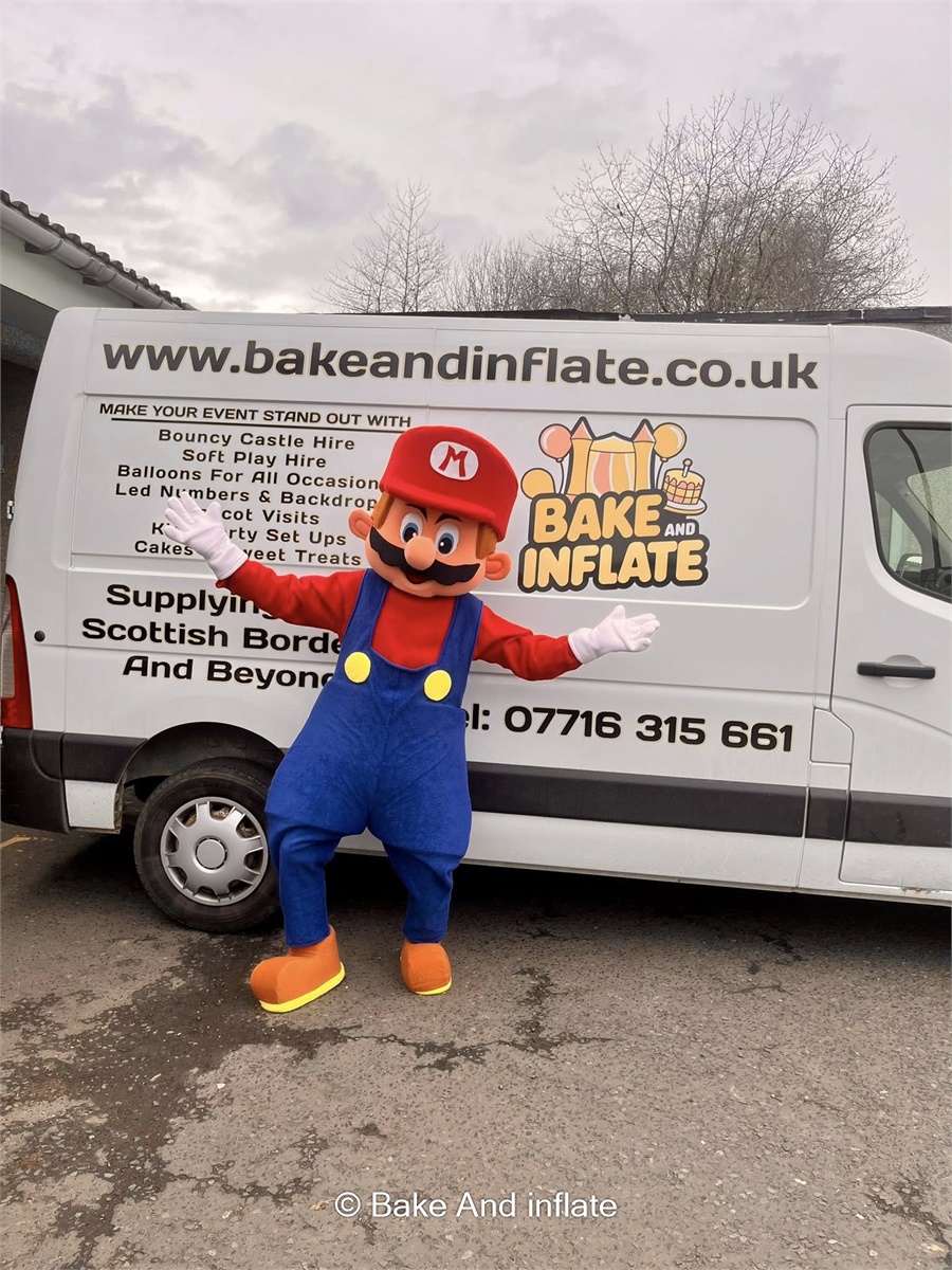 Mascot Mario Lookalike - Hire in Scotland | Bake And inflate